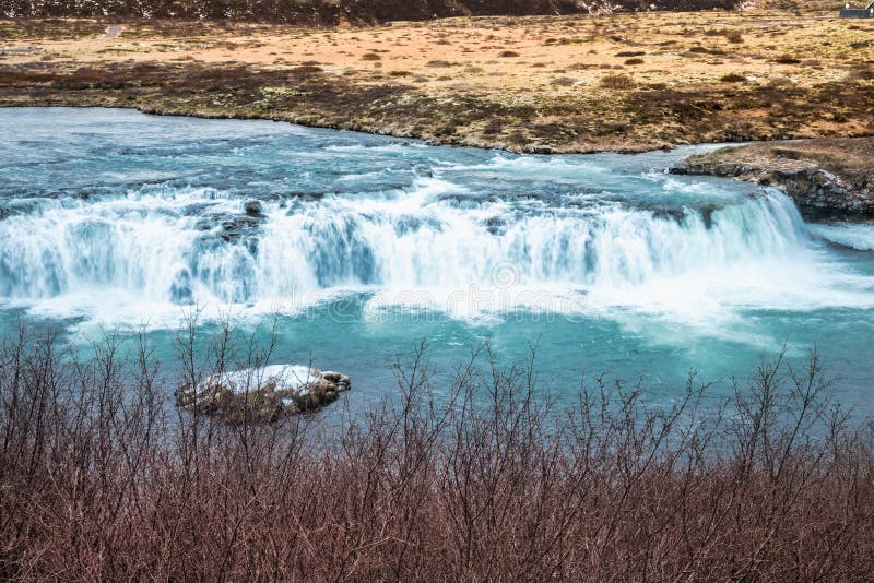 Faxi-Wasserfall Oder Faxafoss Wasserfall Ist in Island Stockbild - Bild ...