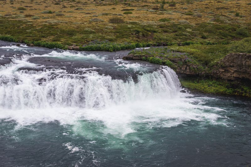 Vatnsleysufoss Faxi Waterfall Stock Image - Image of water, splash ...