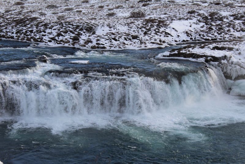Faxifoss Waterfall, Golden Circle, Iceland Stock Image - Image of bird ...