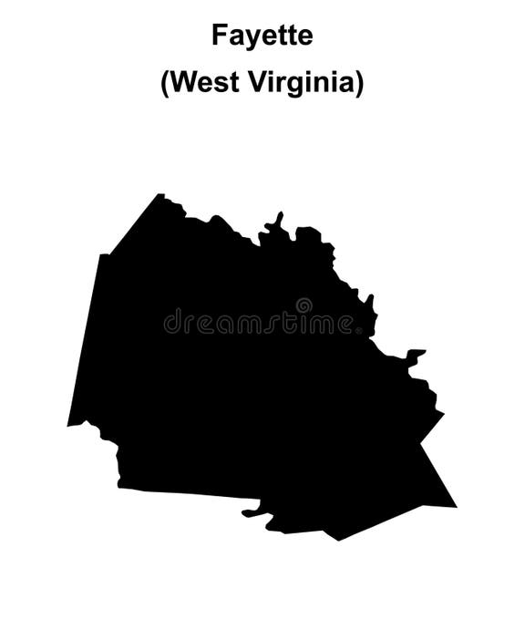 Fayette outline map stock vector. Illustration of virginia - 361877368