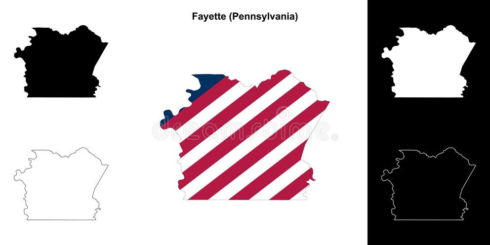 Fayette outline map stock vector. Illustration of silhouette - 324075148