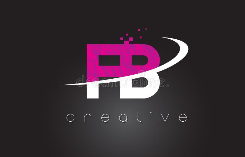 FB F B Creative Letters Design with White Pink Colors Stock Vector ...