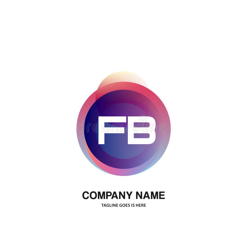 FB Initial Logo with Colorful Circle Template Vector Stock Vector ...
