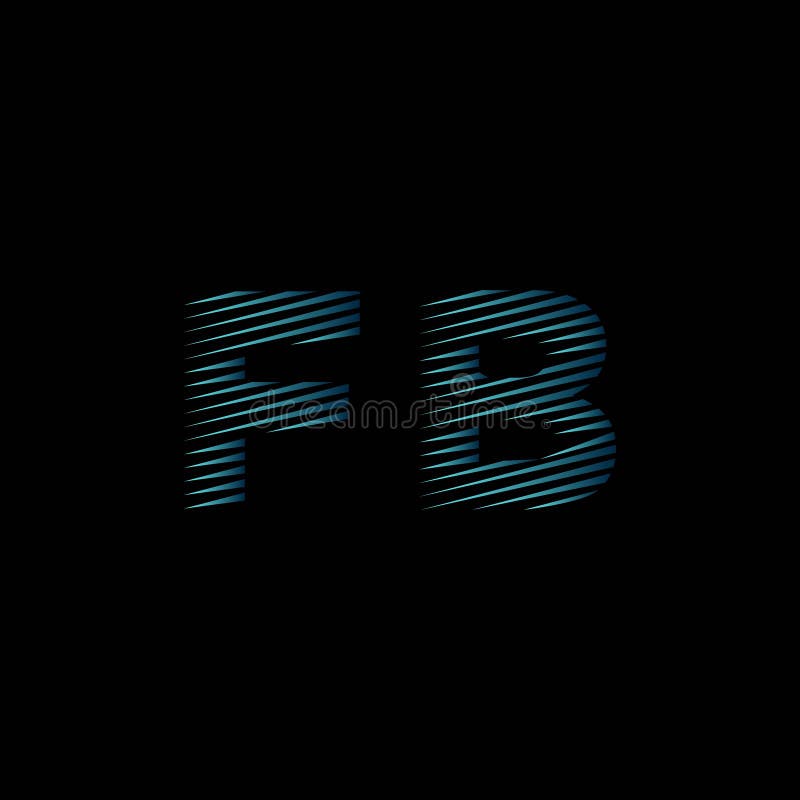 FB Monogram Lines Style Blue Light Vector Stock Vector - Illustration ...