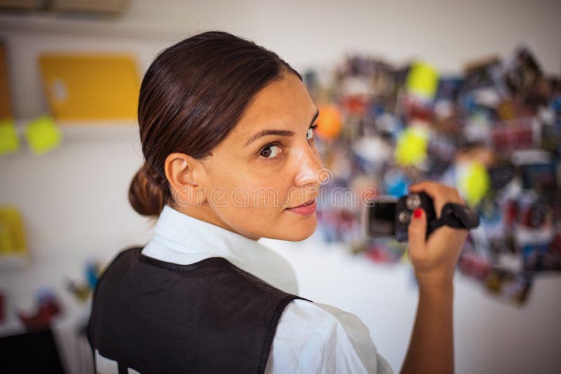 FBI Female Agent Using Camera Stock Photo - Image of forensic ...