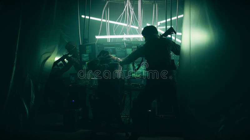 FBI Workers Finding a Group of Hackers Stock Image - Image of refuge ...