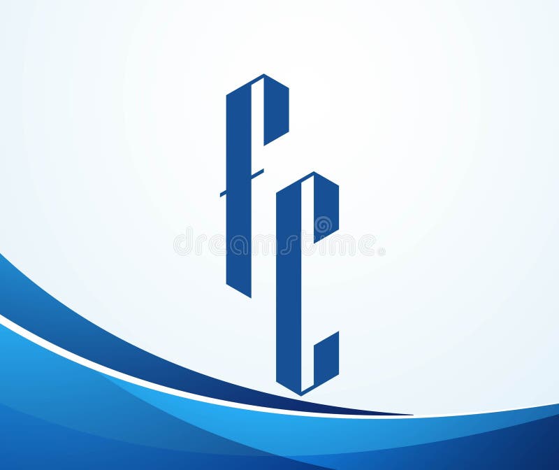 FC Alphabet Letter Logo Design Template Elements Stock Vector ...