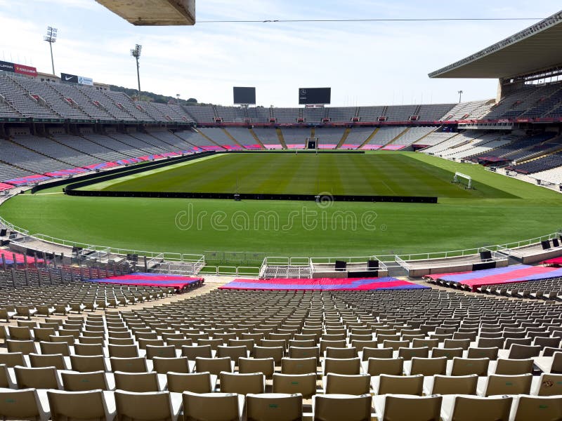 Barcelona S Bench at the Olympic Stadium Stock Image - Image of grass ...