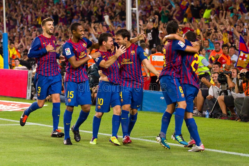 FC Barcelona Goal Celebration Editorial Stock Image - Image: 20784649