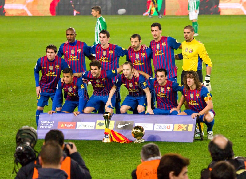 FC Barcelona trophies editorial stock photo. Image of iniesta - 24330738