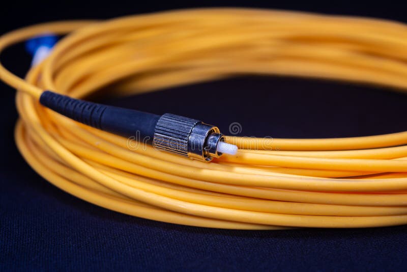 Lc Connector Yellow Ofc Patch Cord Tele Communication Stock Photo ...