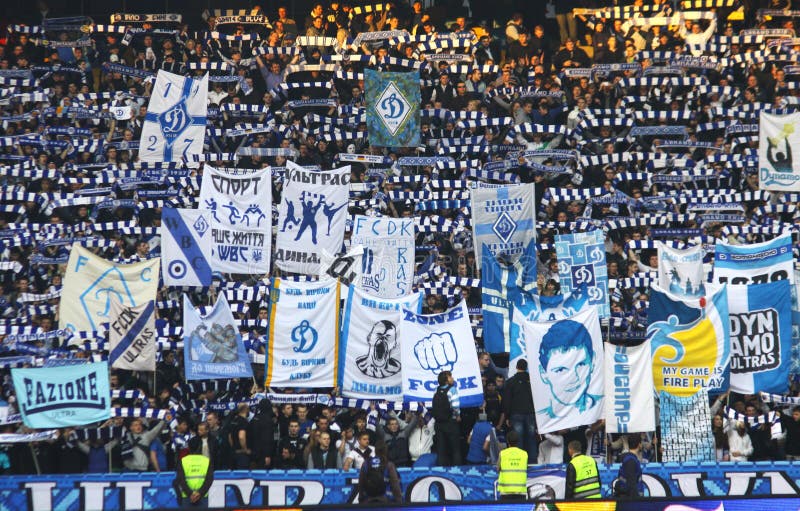FC Dynamo Kyiv Team Supporters Show Their Support Editorial Stock Image ...