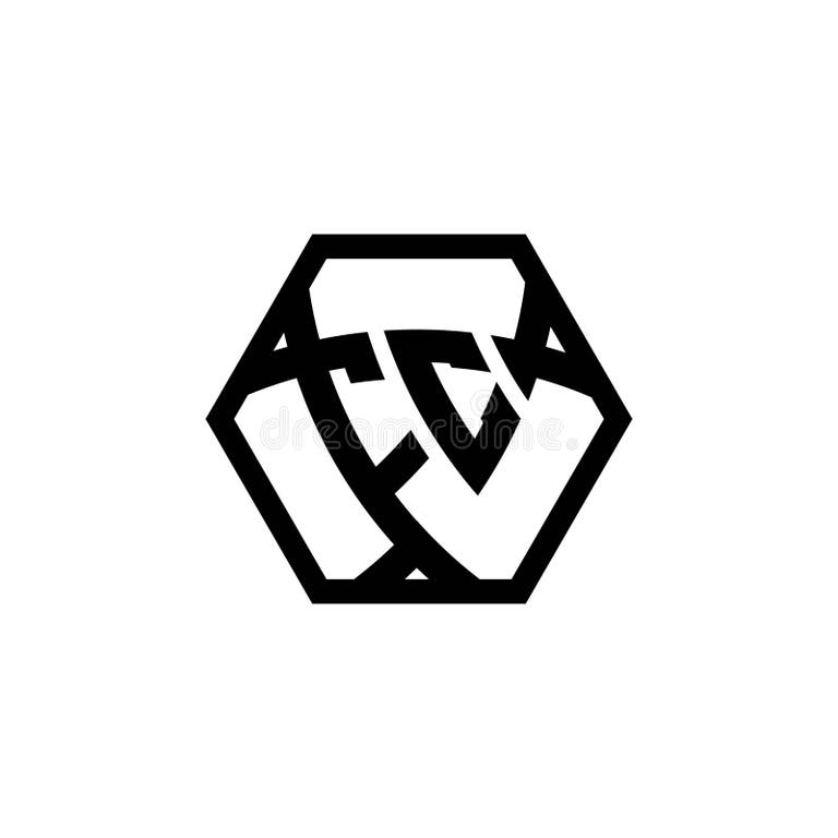 FC Logo Monogram Triangle Shield Hexagonal Style Stock Vector ...