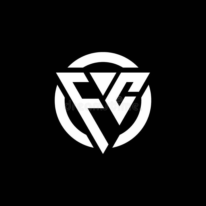 FC Logo with Triangle Shape and Circle Rounded Design Template Stock ...