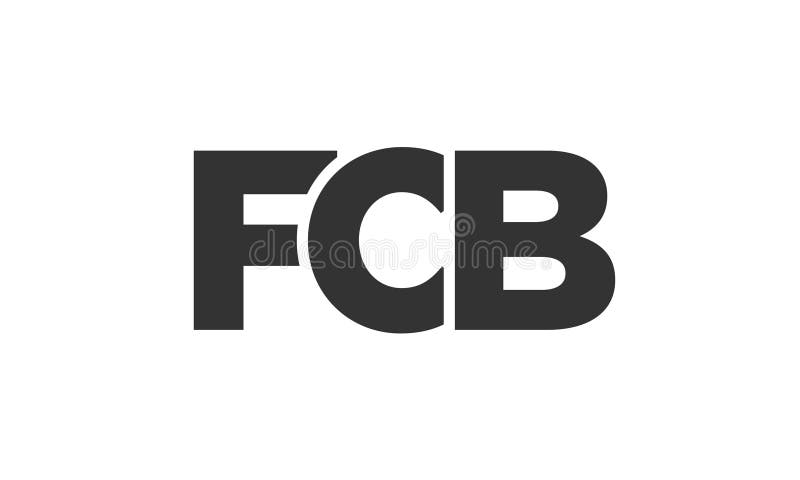 FCB Logo Design Template with Strong and Modern Bold Text. Initial ...