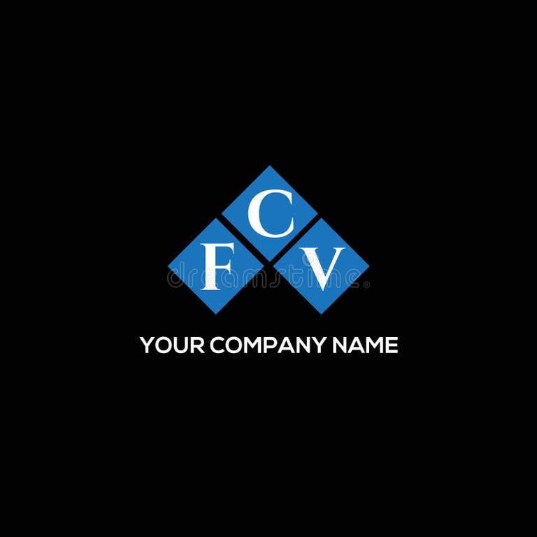 FCV Letter Logo Design on BLACK Background. FCV Creative Initials ...