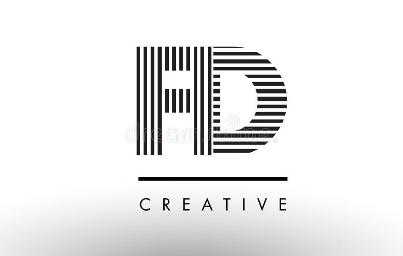 FD F D Black and White Lines Letter Logo Design. Stock Vector ...