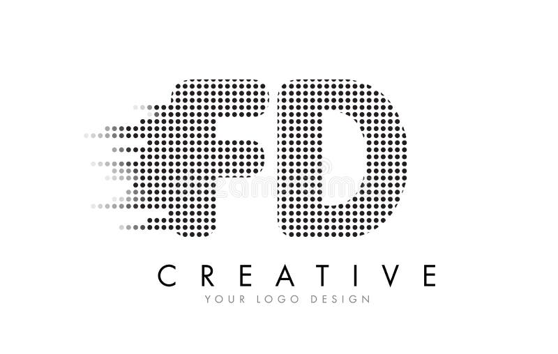 FD F D Letter Logo with Black Dots and Trails. Stock Vector ...