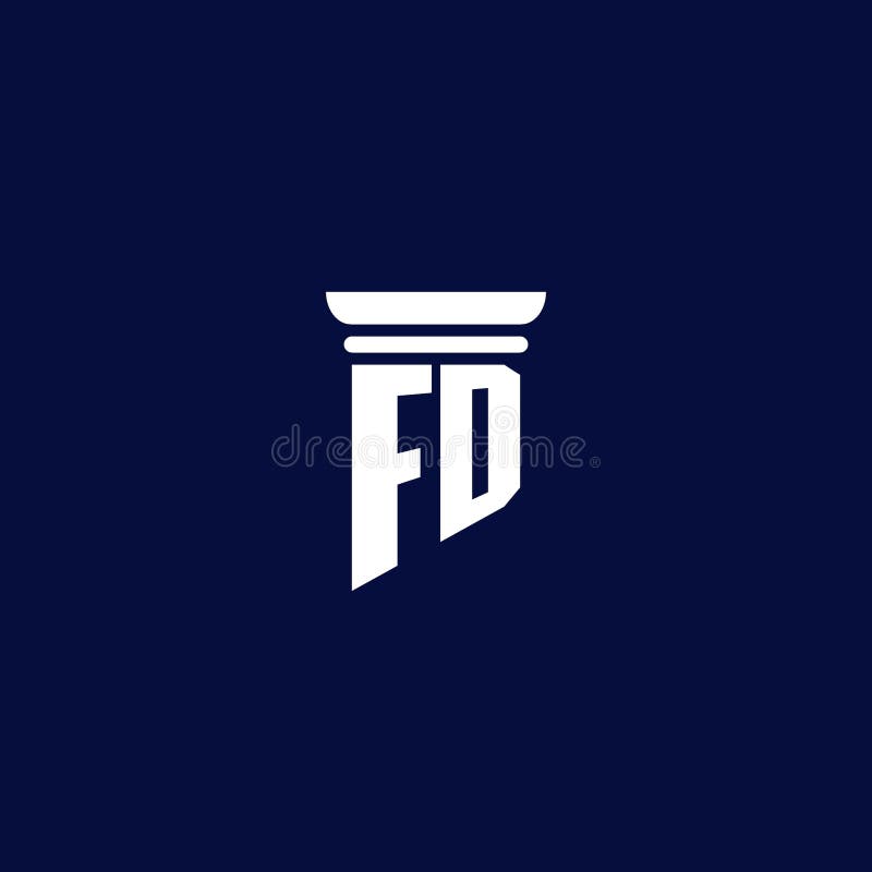 FD Initial Monogram Logo Design for Law Firm Stock Vector ...