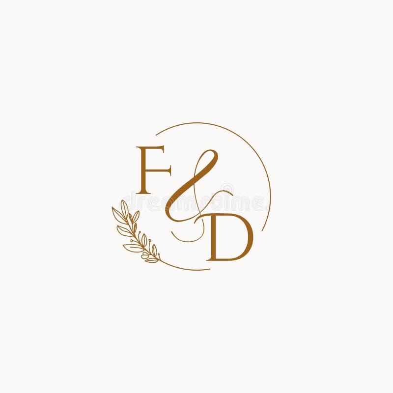 FD Initial Wedding Monogram Logo Stock Illustration - Illustration of ...