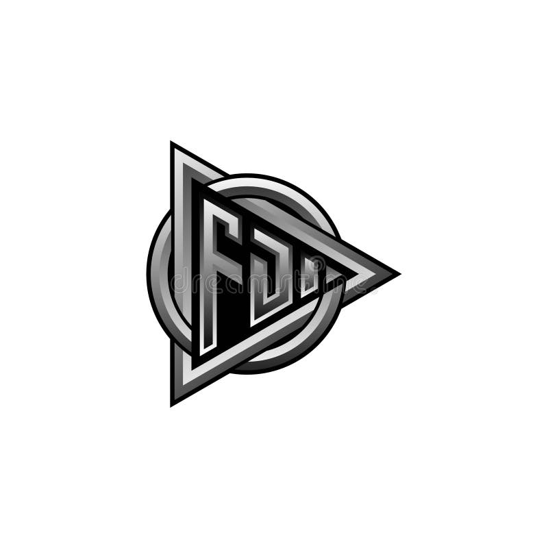 FD Logo Letter Triangle and Circle Rounded Stock Vector - Illustration ...