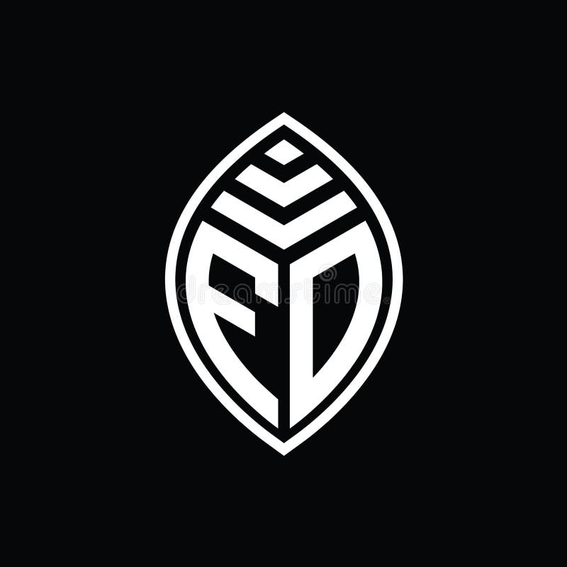 FD Logo Monogram Leaf Shape Isolated Outline Design Template Stock ...