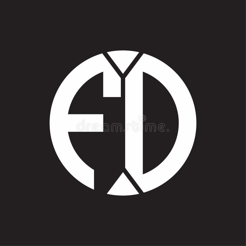 FD Logo Monogram with Piece Circle Ribbon Style Stock Illustration ...