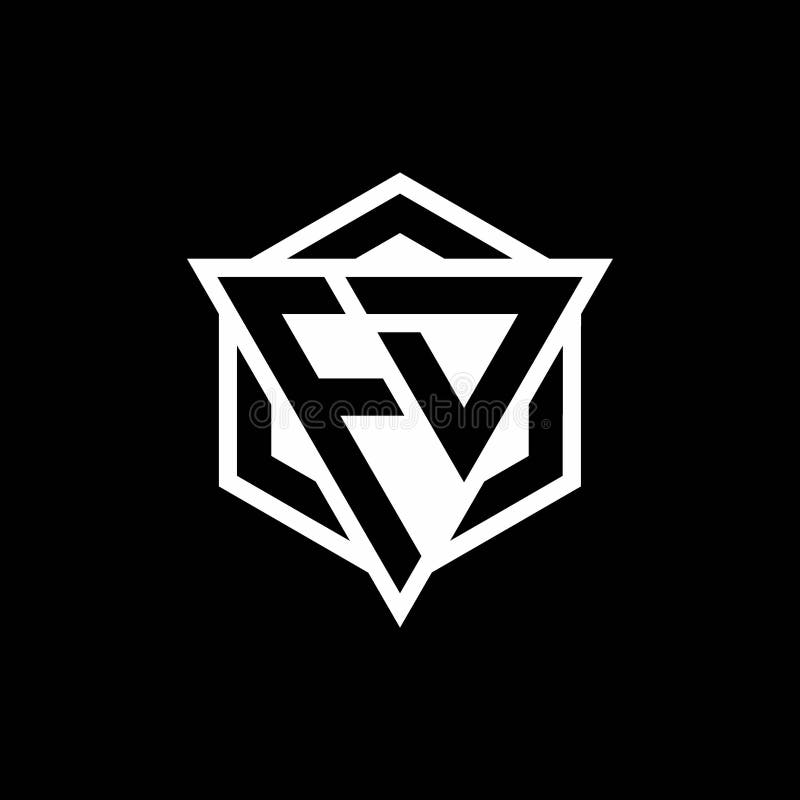 FD Logo Monogram with Triangle and Hexagon Shape Combination Stock ...