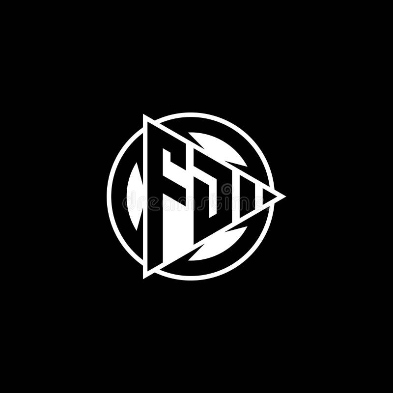 FD Logo Monogram Triangle Play Shape Circle Rounded Stock Vector ...