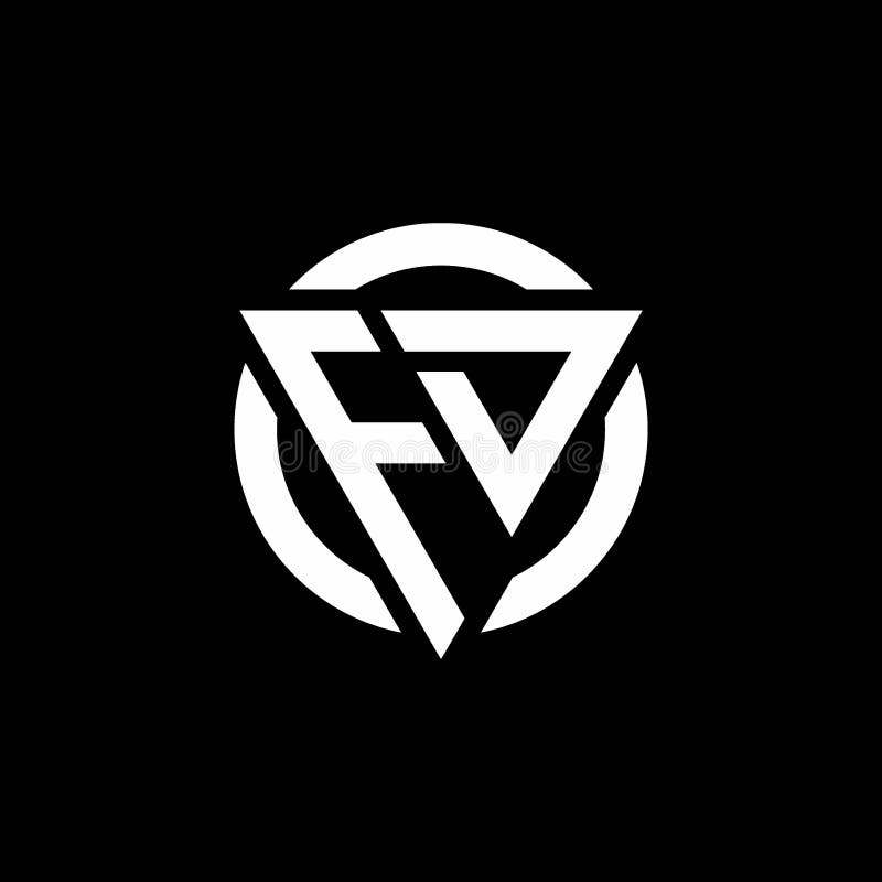 FD Logo with Triangle Shape and Circle Rounded Design Template Stock ...