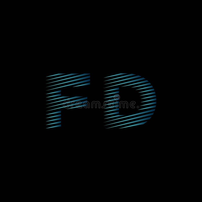 FD Monogram Lines Style Blue Light Vector Stock Vector - Illustration ...
