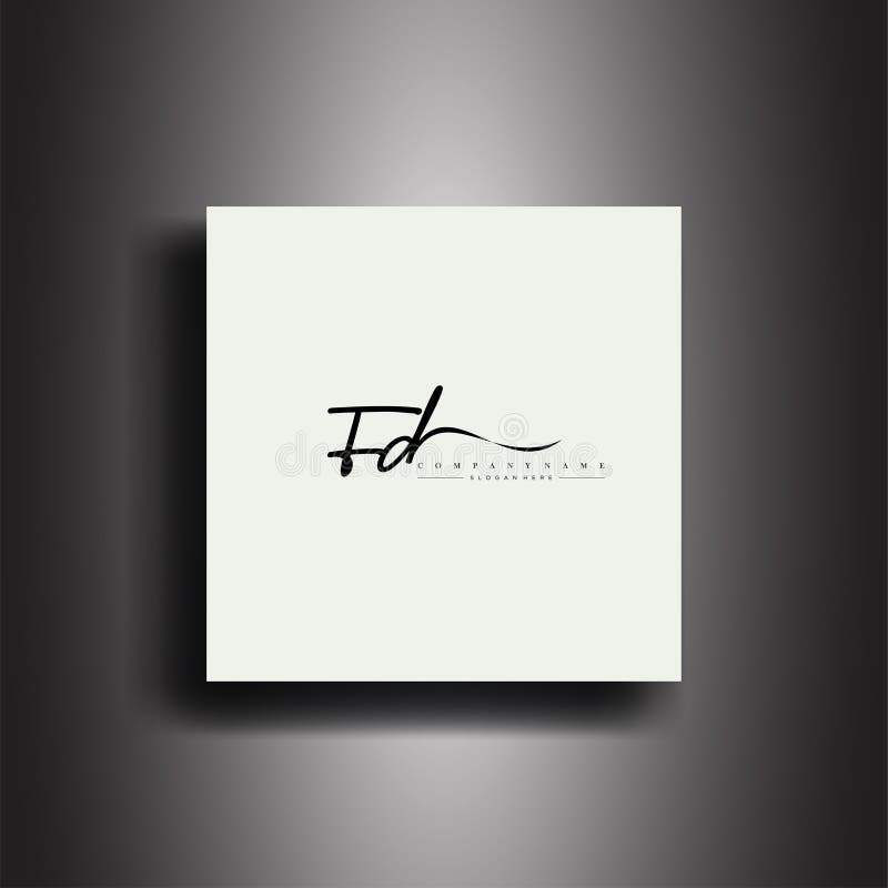 FD Signature Style Monogram.Calligraphic Lettering Icon and Handwriting ...