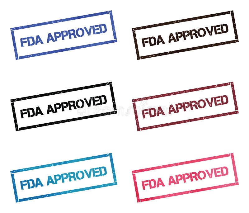 FDA Approved Rectangular Stamp Collection. Stock Vector - Illustration ...