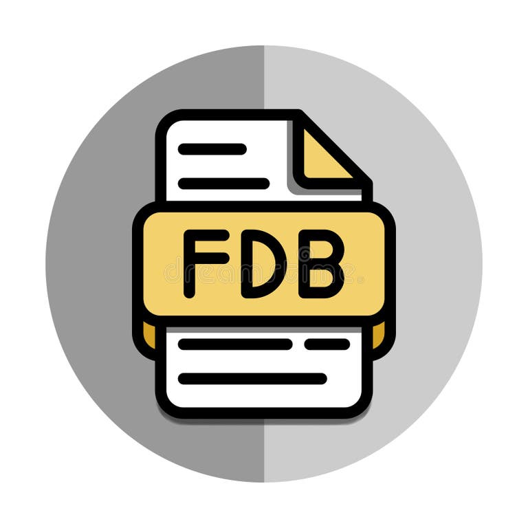 Fdb File Type Icons. File Format Symbol Icon. with Flat Style and ...