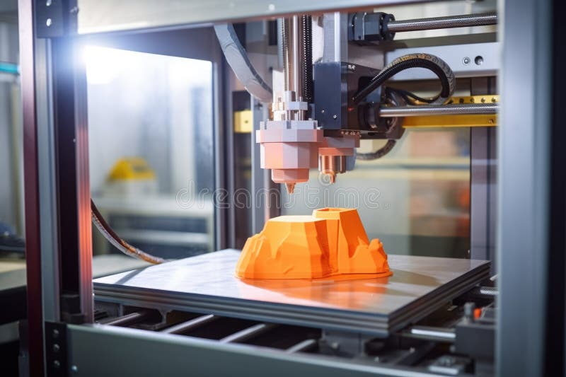 Fdm 3d Printer Creating a Mechanical Part in the Lab Stock Illustration ...