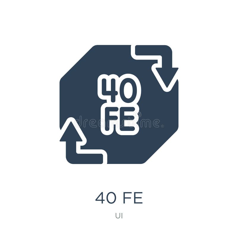 40 Fe Icon in Trendy Design Style. 40 Fe Icon Isolated on White ...