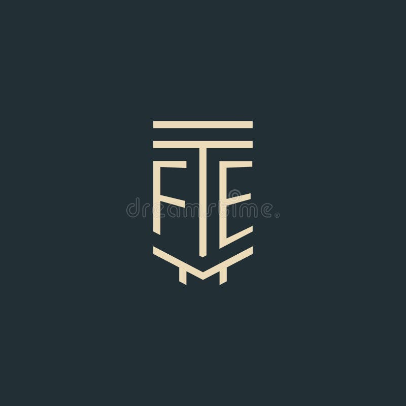 FE Initial Monogram with Simple Line Art Pillar Logo Designs Stock ...