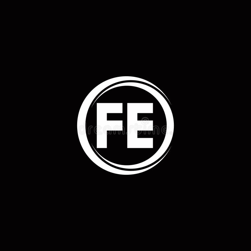 FE Logo Initial Letter Monogram with Circle Slice Rounded Design ...