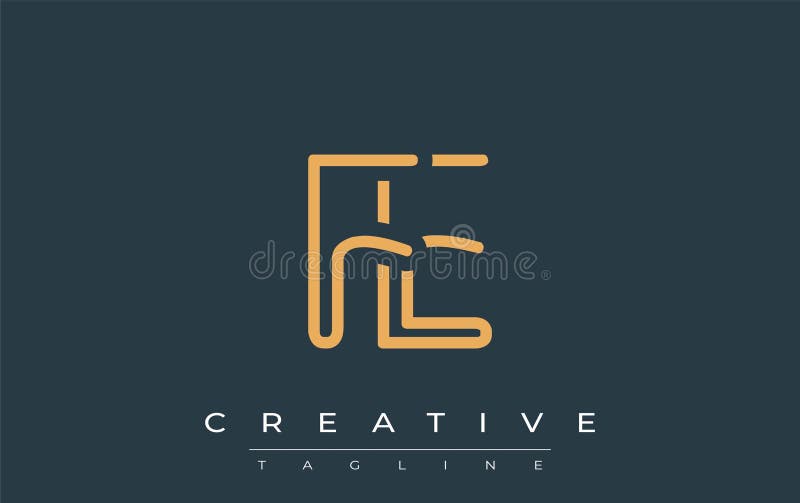 FE Minimalistic Line Art Logo Design with Abstract Lettering Stock ...