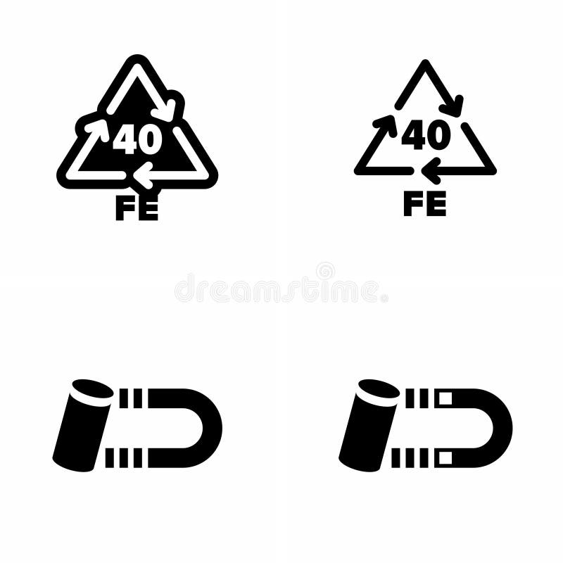 Steel Recycling Symbol FE 40 , Metals Recycling Code FE 40 , Vector ...
