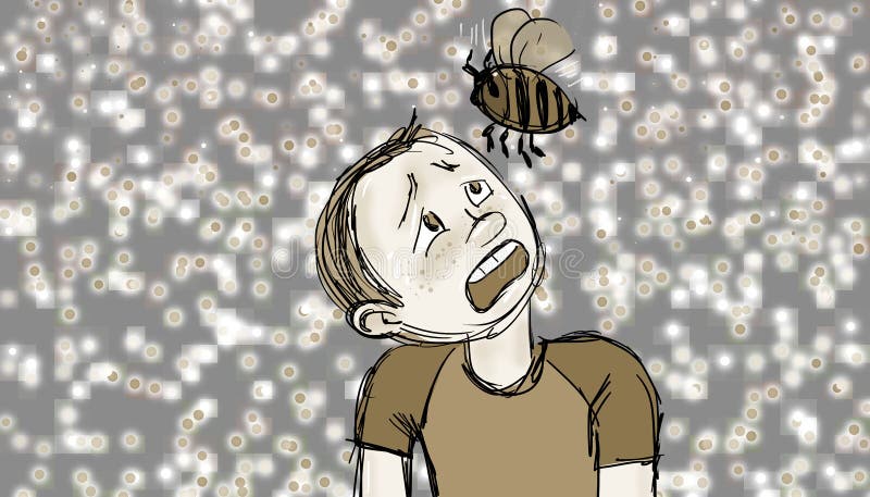 Fear of Bees,, Illustration Stock Illustration - Illustration of scare ...