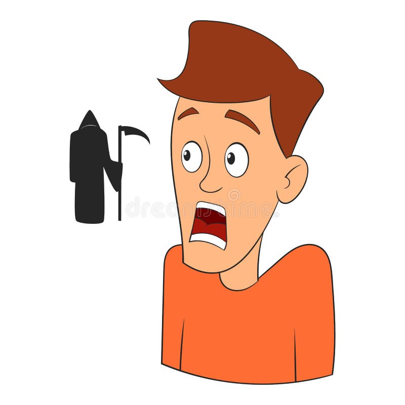 Fear of Death Icon, Cartoon Style Stock Vector - Illustration of ...