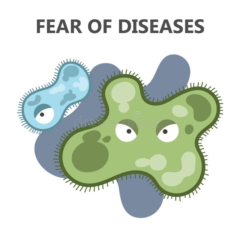 Fear of Disease. Being Afraid and Avoid Sick Person Stock Vector ...