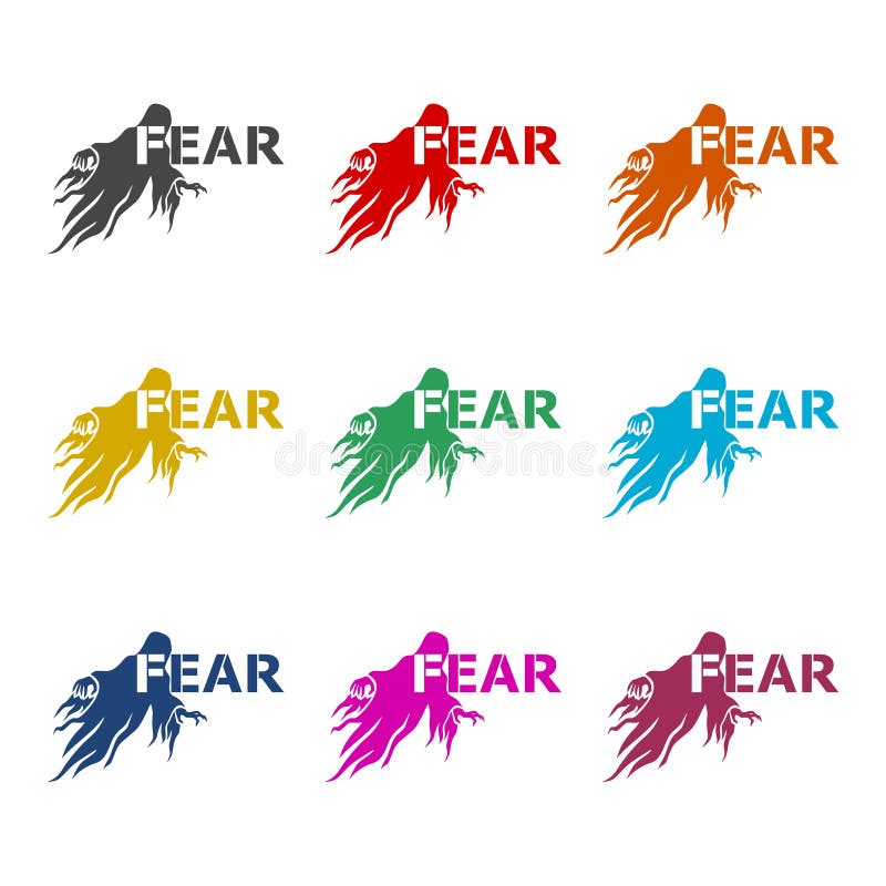 Fear Icon, Fear Icon or Logo, Color Set Stock Vector - Illustration of ...