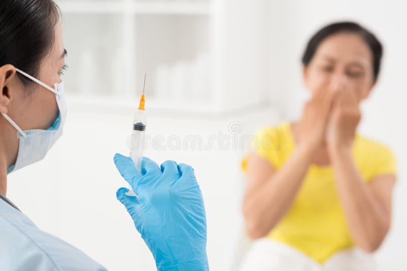 Fear of injection stock image. Image of afraid, scared - 67518281