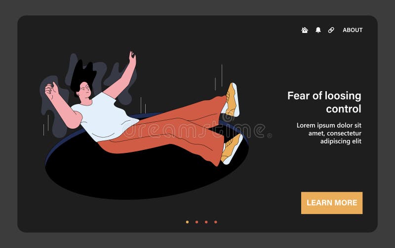 Fear of Loosing Control Dark Stock Vector - Illustration of scared ...