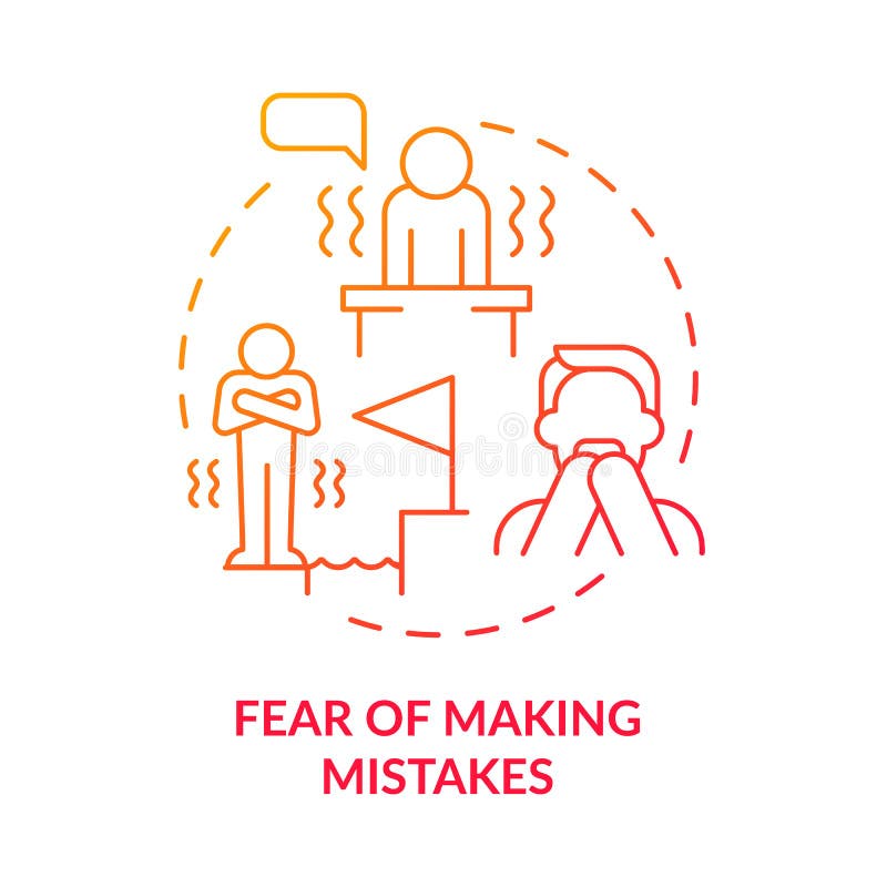 Fear of Making Mistakes Red Gradient Concept Icon Stock Vector ...