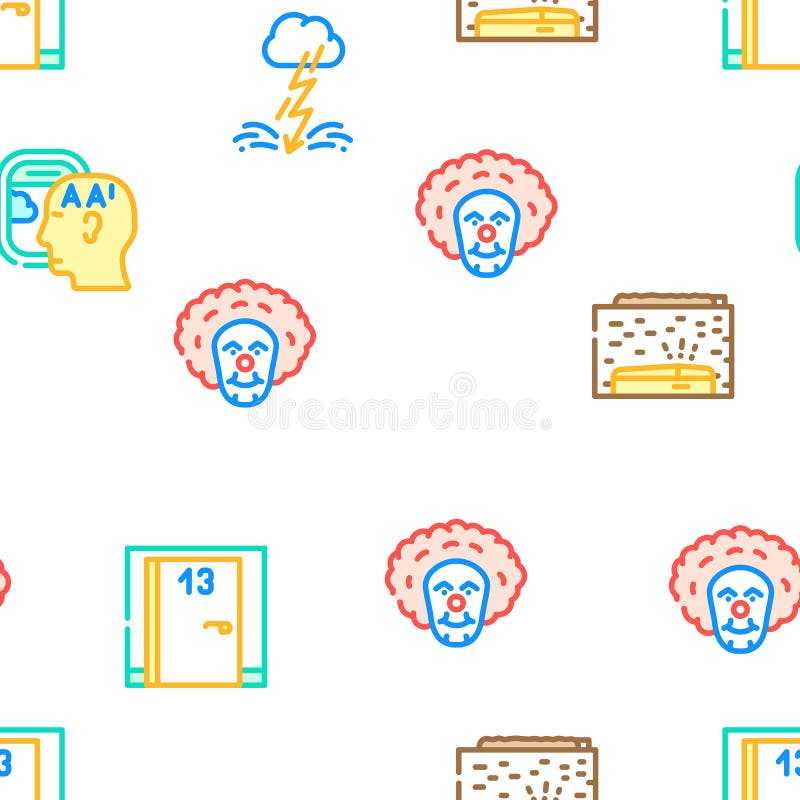 Fear Phobia Problem Vector Seamless Pattern Stock Illustration ...