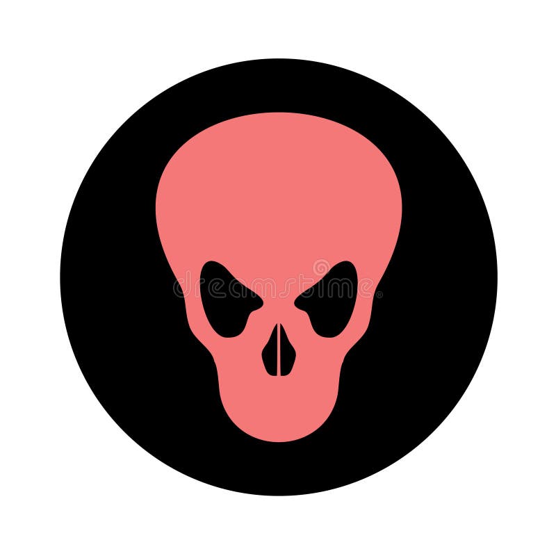 Fear red skull circle icon stock vector. Illustration of cute - 126586262