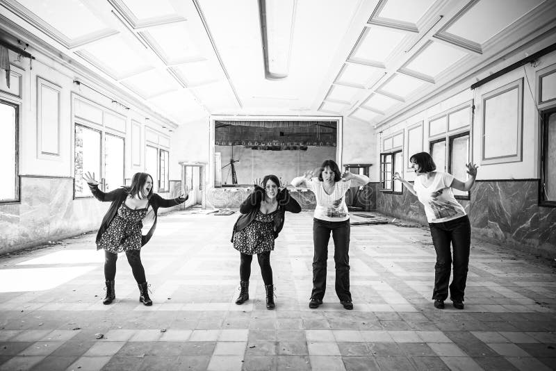 Fear scaring friends stock image. Image of expression - 56735991